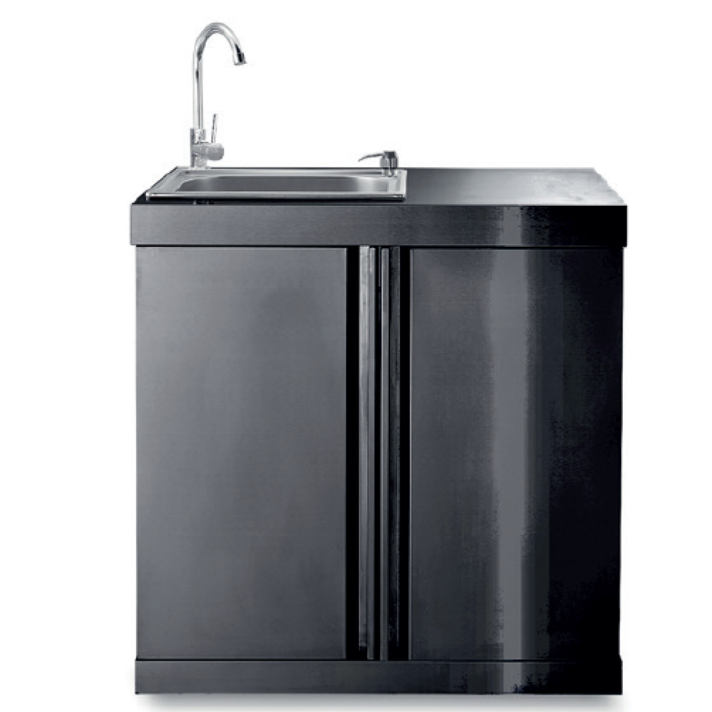 Crni inox modul sa sudoperom i ormarićem 7901 - vanjskekuhinje.hr